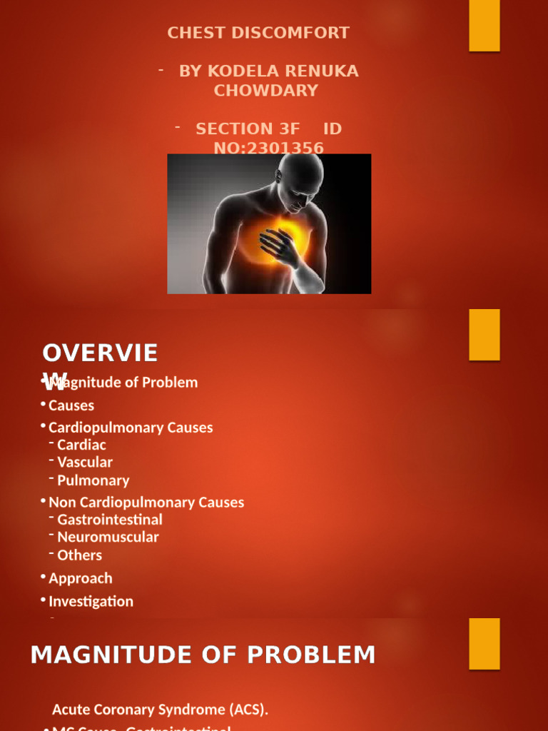 Chest Discomfort-Kodela Renuka Chowdary | PDF | Myocardial Infarction | Cardiovascular Diseases