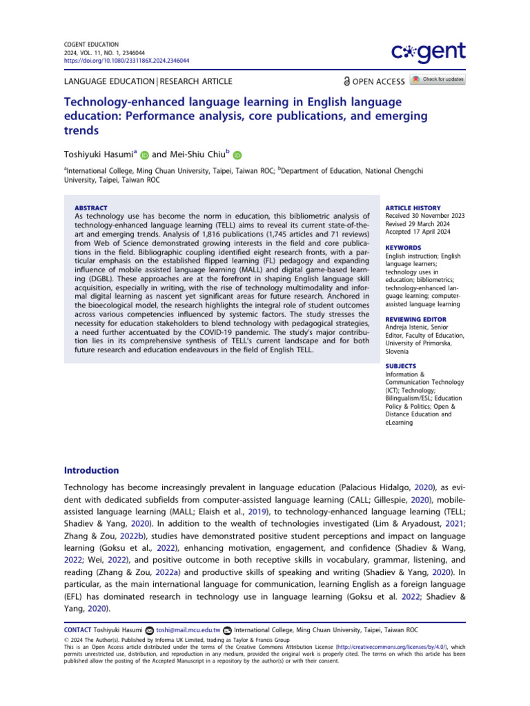 TEC in Language Learning | PDF | Multimedia | Language Education