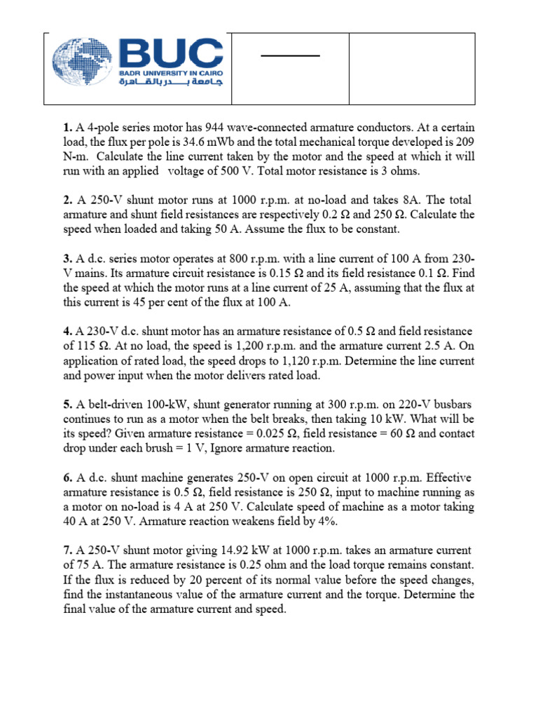 Electrical Drive Systems Speed Calculations | PDF | Electric Motor ...