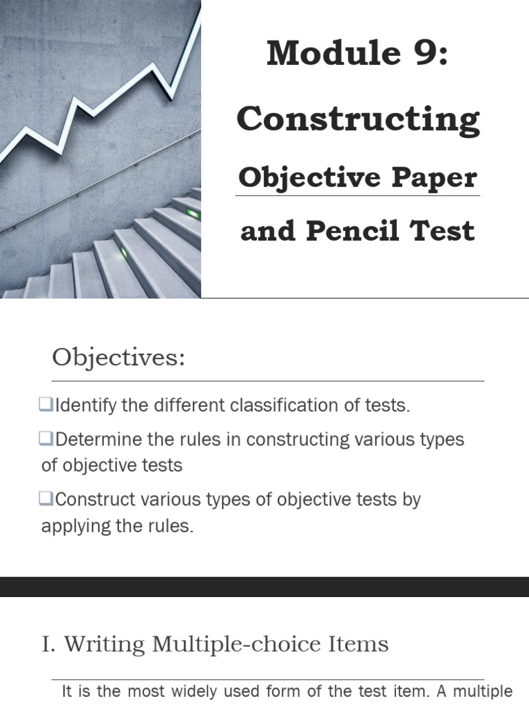 Module 9 Constructing Objective Paper and Pencil Test | PDF | Multiple ...