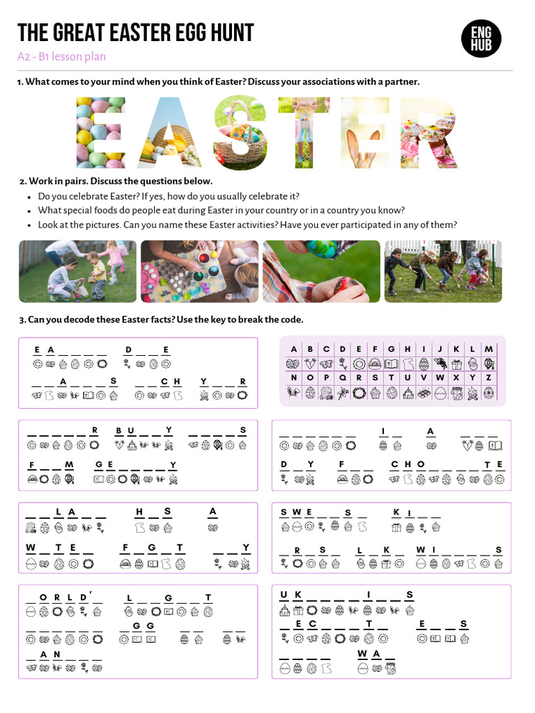 A2-B1 the Great Easter Egg Hunt A4 Worksheet SV | PDF | Easter Egg | Cakes