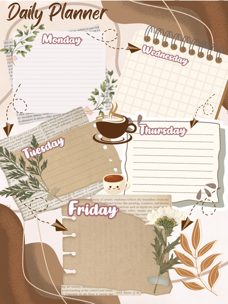 Cute Brown Daily Planner | PDF