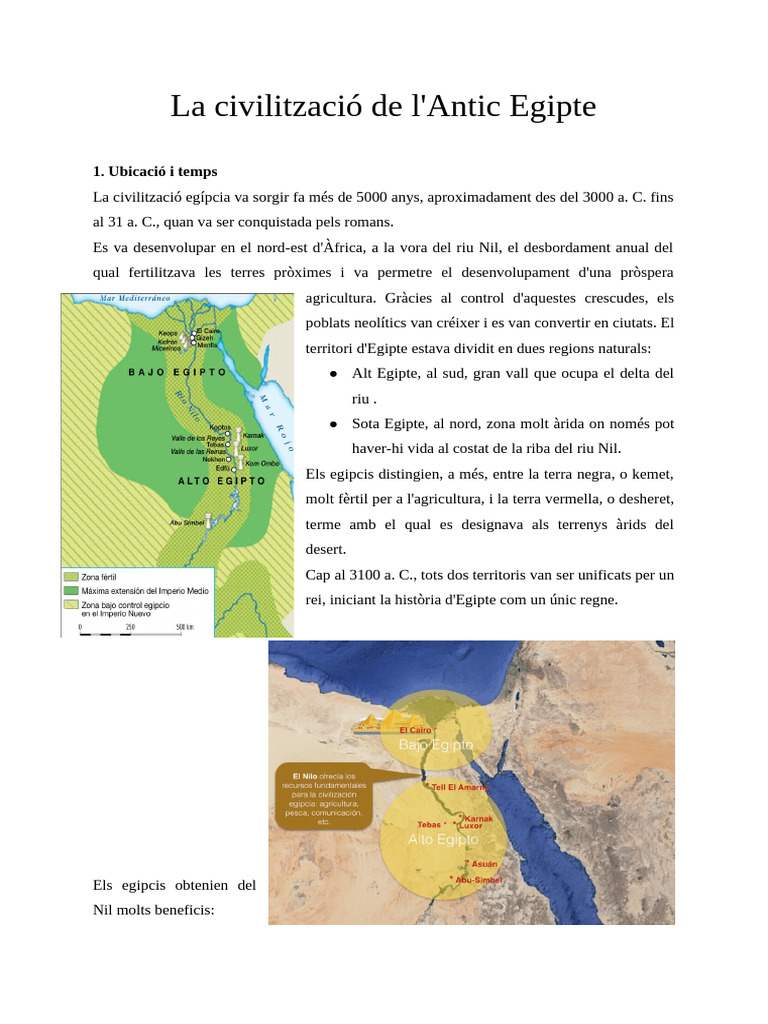 La Civilització de L'antic Egipte | PDF