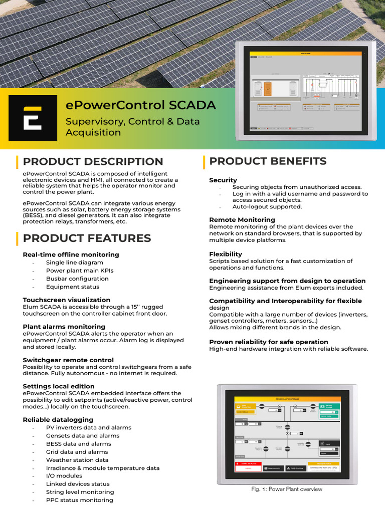 ePowerControl SCADA Datasheet | PDF | Scada | Usb