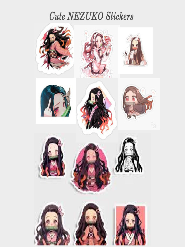 Anime Nezuko Stickers A4 (Stickers (Circle)) | PDF