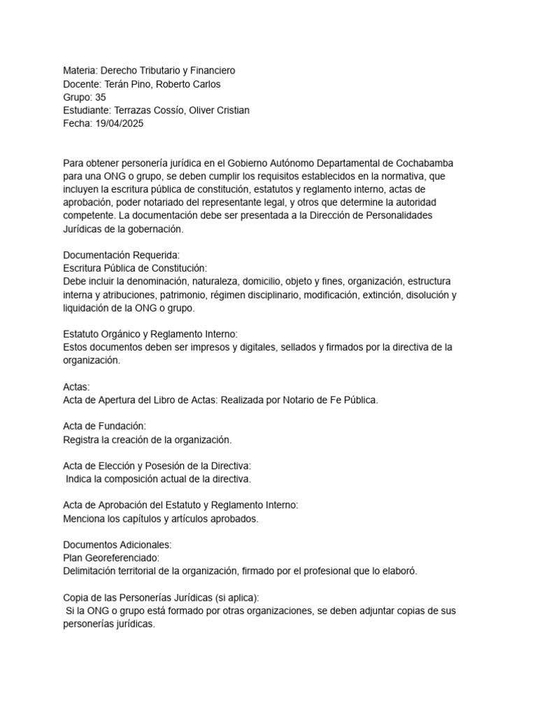 Personería Jurídica GADC | PDF