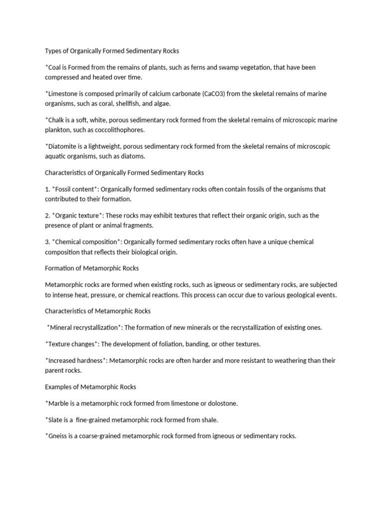 Geo Notes On Rocks Form 2 | PDF