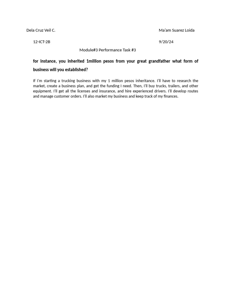 VCD Perfomance Task #3 Entrep | PDF