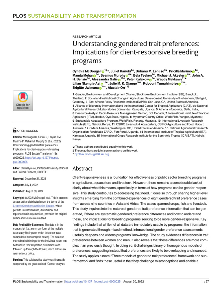 Understanding Gendered Trait Preferences | PDF | Gender | Gender Studies