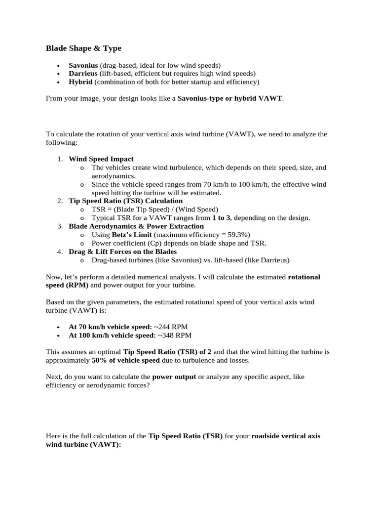 Blade Design Calculations | PDF | Aerodynamics | Mechanical Engineering