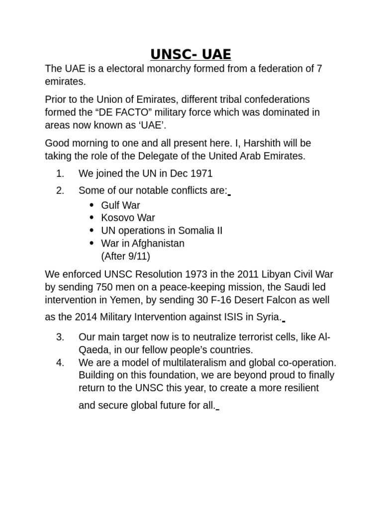 Unsc Uae | PDF