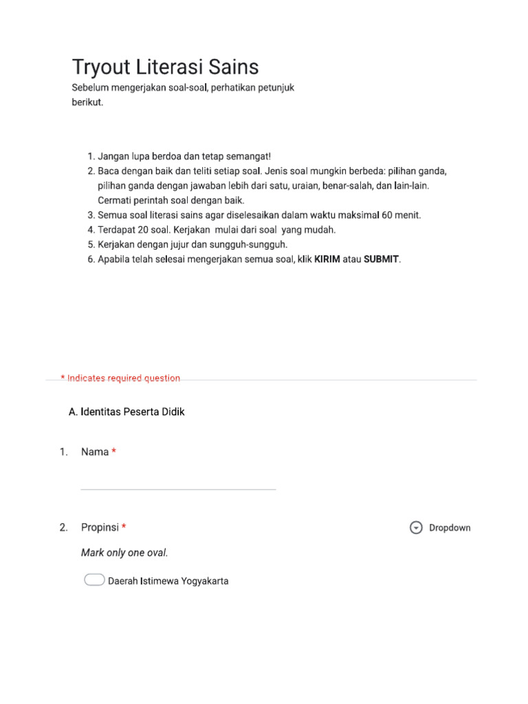 Tryout Sains | PDF