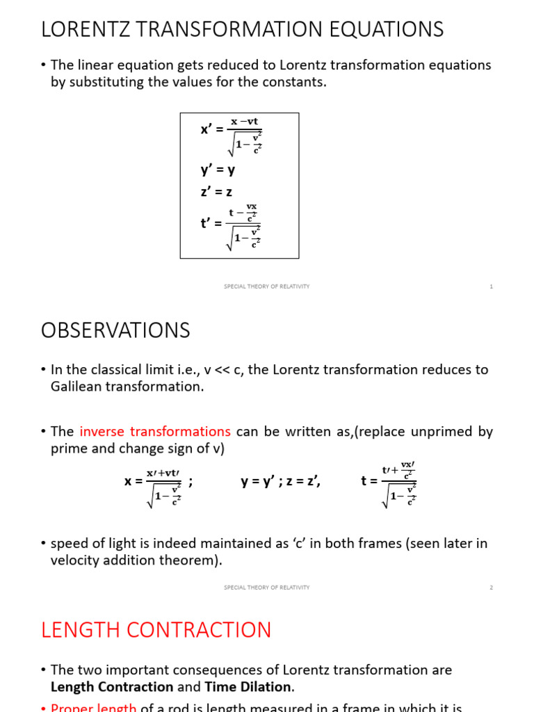 HSN-STR-2-Length Contraction | PDF | Mathematical Objects | Physics