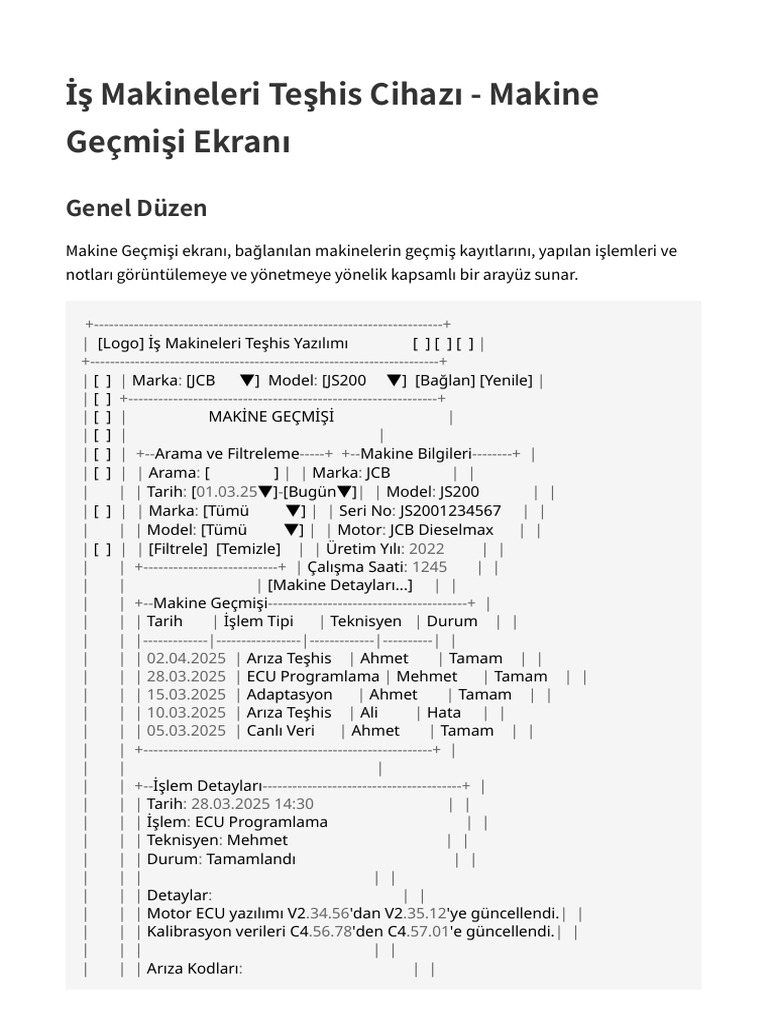 Machine History Screen | PDF