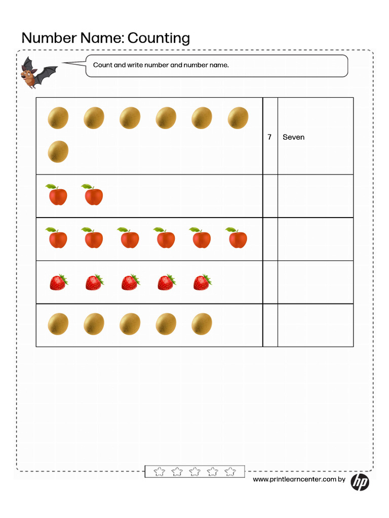Fruity Counting Zone Worksheet | PDF