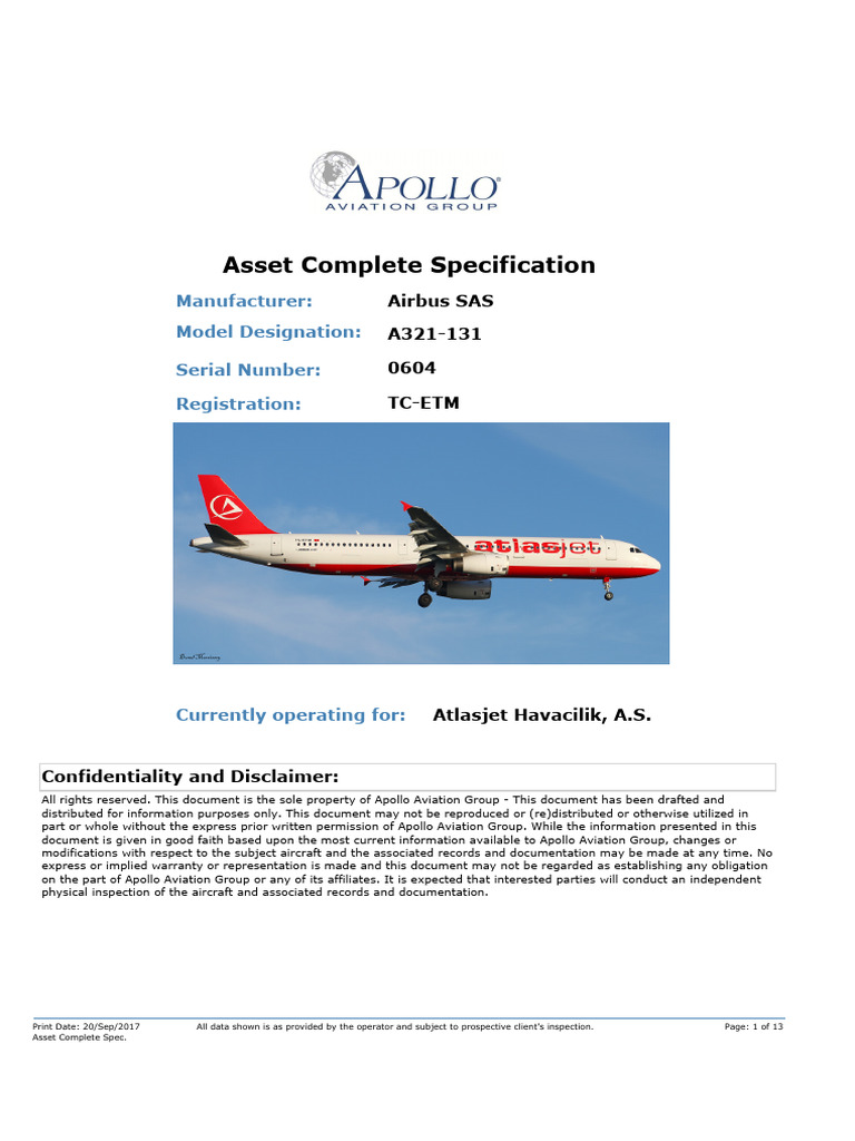 Aircraft Configuration_A321-0604 | PDF | Avionics | Lease