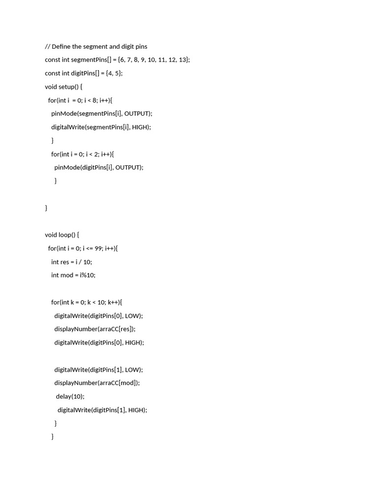 Define The Segment and Digit Pins - 023314 | PDF