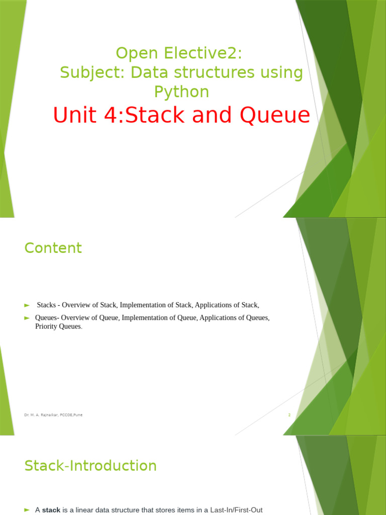 Unit 4 Stack And Queue 1 Pdf Queue Abstract Data Type Computer Engineering