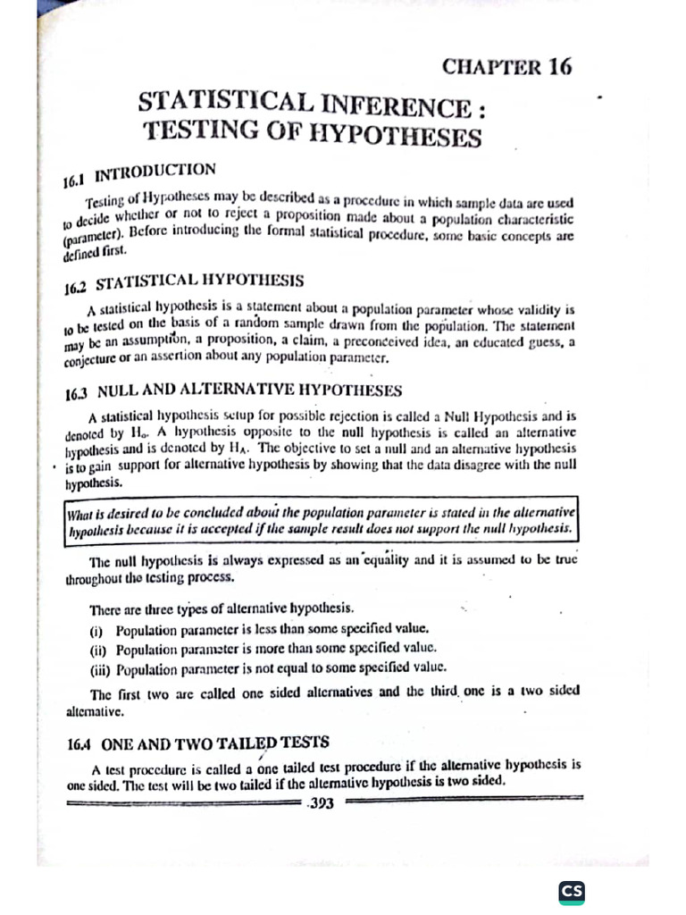 Chap 16 Hypothesis | PDF