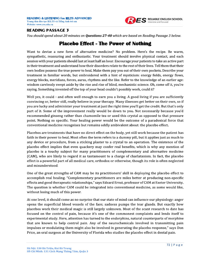 Placebo Effect | PDF