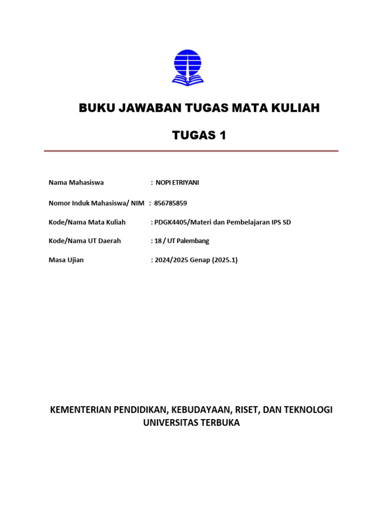 BJT - Tugas 1 Materi Dan Pembelajaran Ipd SD | PDF