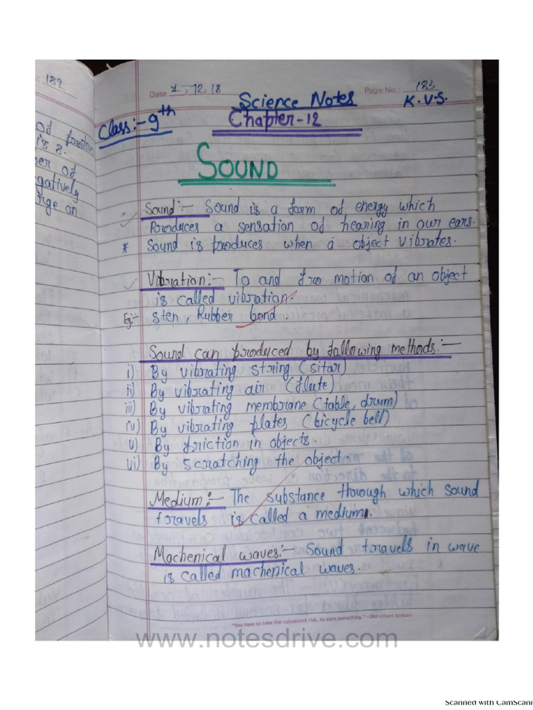 Chapter 12 Sounds Science Class 9th Notes | PDF