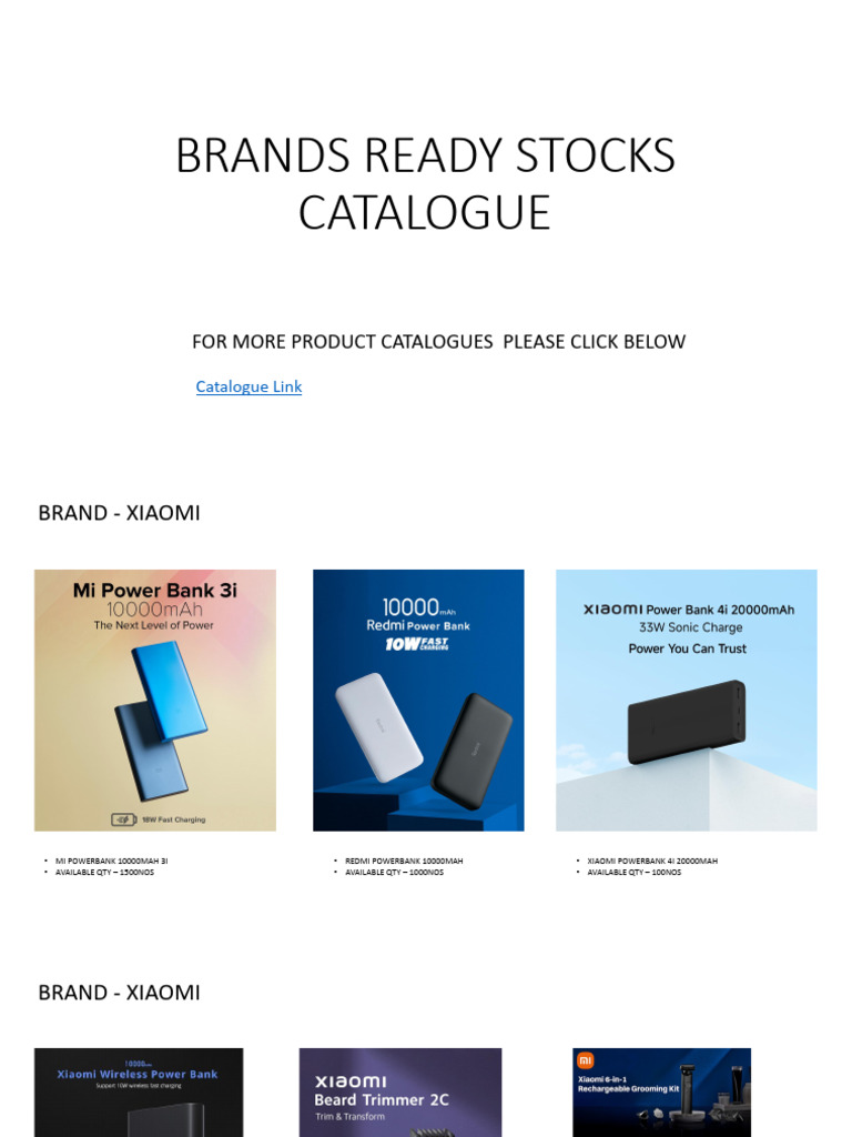 Brand Stock Catalogue Overview | PDF | Smartwatch | Amazon Echo
