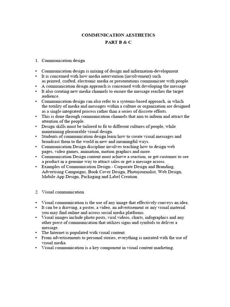 Communication Aesthetics 5 Marks | PDF | User Interface Design ...
