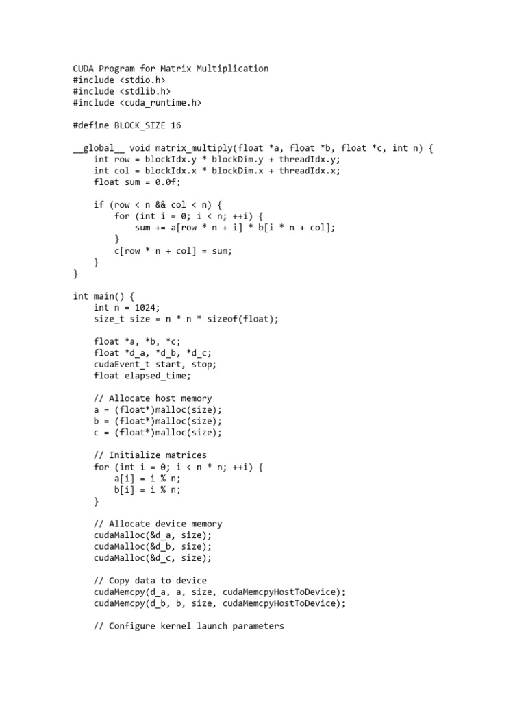 CUDA MatrixMultiplication | PDF
