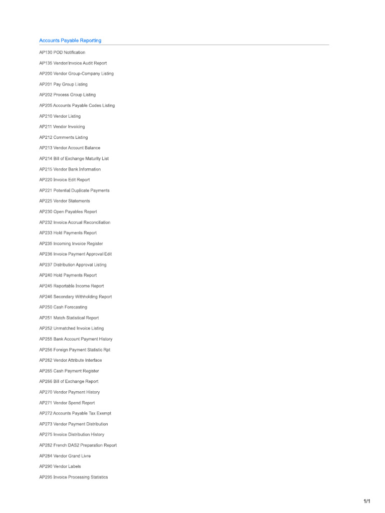 Lawson AP Reporting | PDF