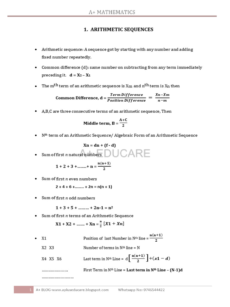 A+ Blog SSLC Examination Mathematics All Chapter Equations (Em) | PDF ...