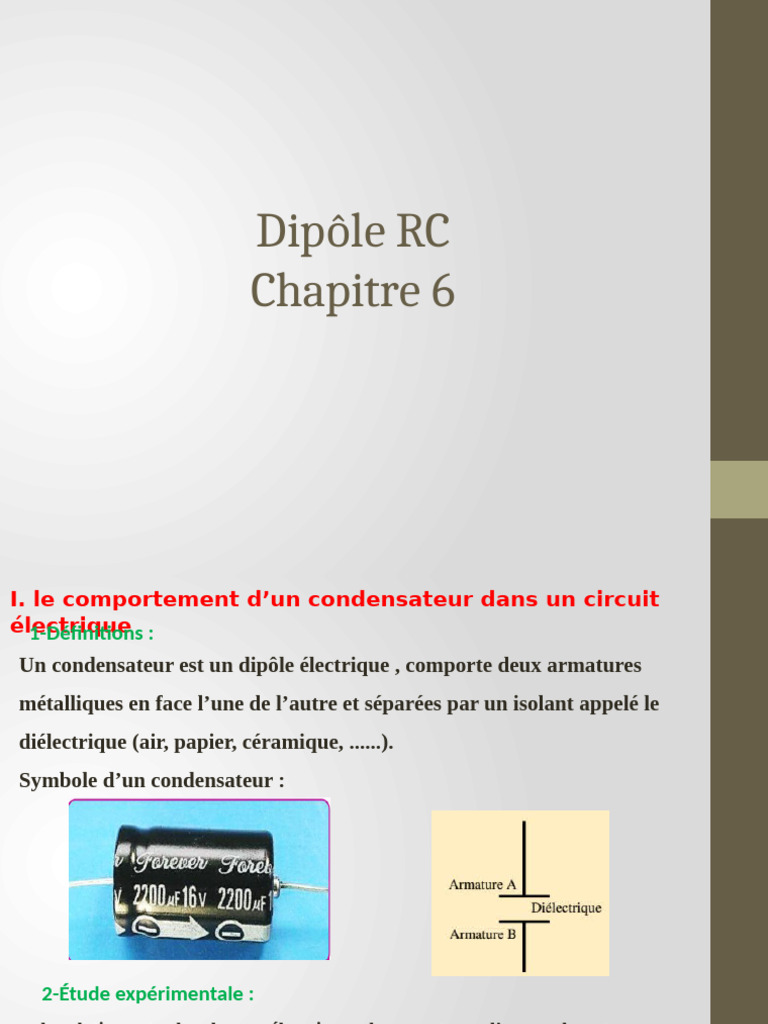 Dipôle RC | PDF | Condensateur | Équipements électriques