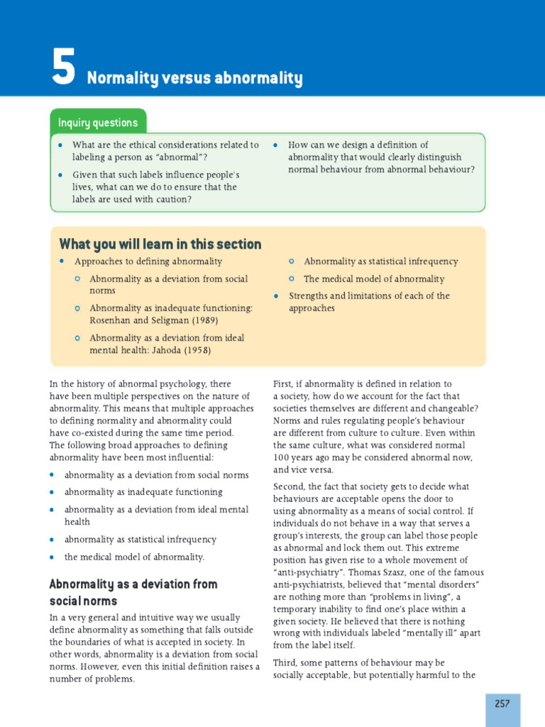 Normality Vs Abnormality | PDF | Social Psychology | Psychological Concepts