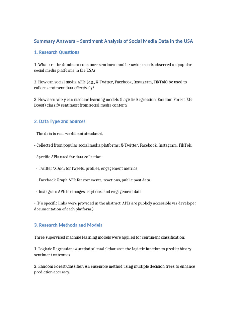 Sentiment Analysis Social Media USA Summary | PDF | Statistical Classification | Machine Learning