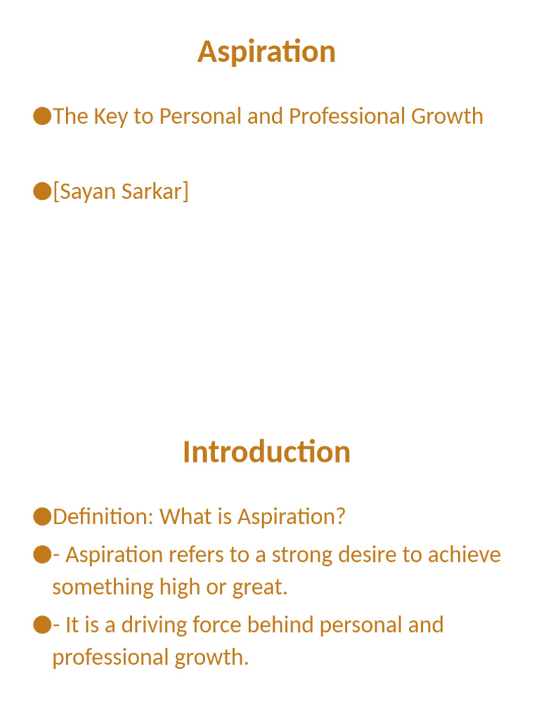 Understanding Aspirations for Growth | PDF