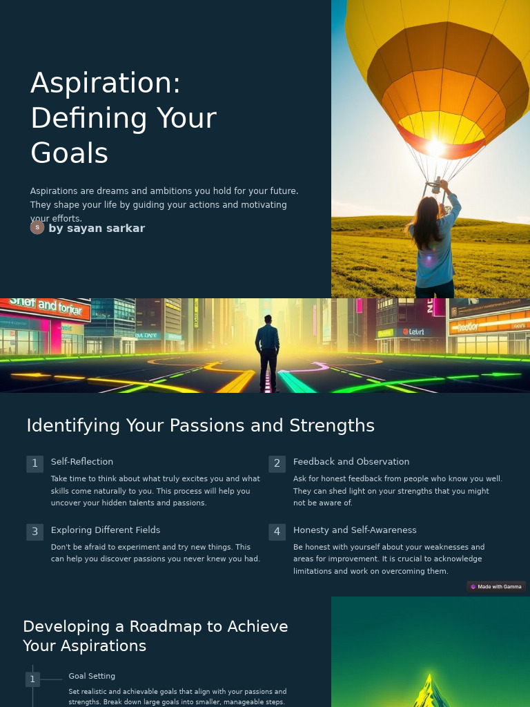 Aspiration Defining Your Goals | PDF | Goal | Goal Setting