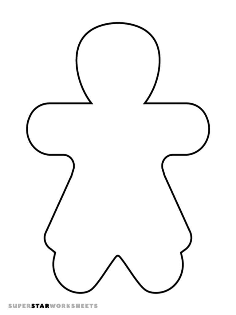 Gingerbreade Girl Outline Template 1 Large | PDF