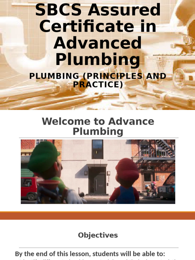 Plumbing Lesson 1 | PDF | Pipe (Fluid Conveyance) | Valve