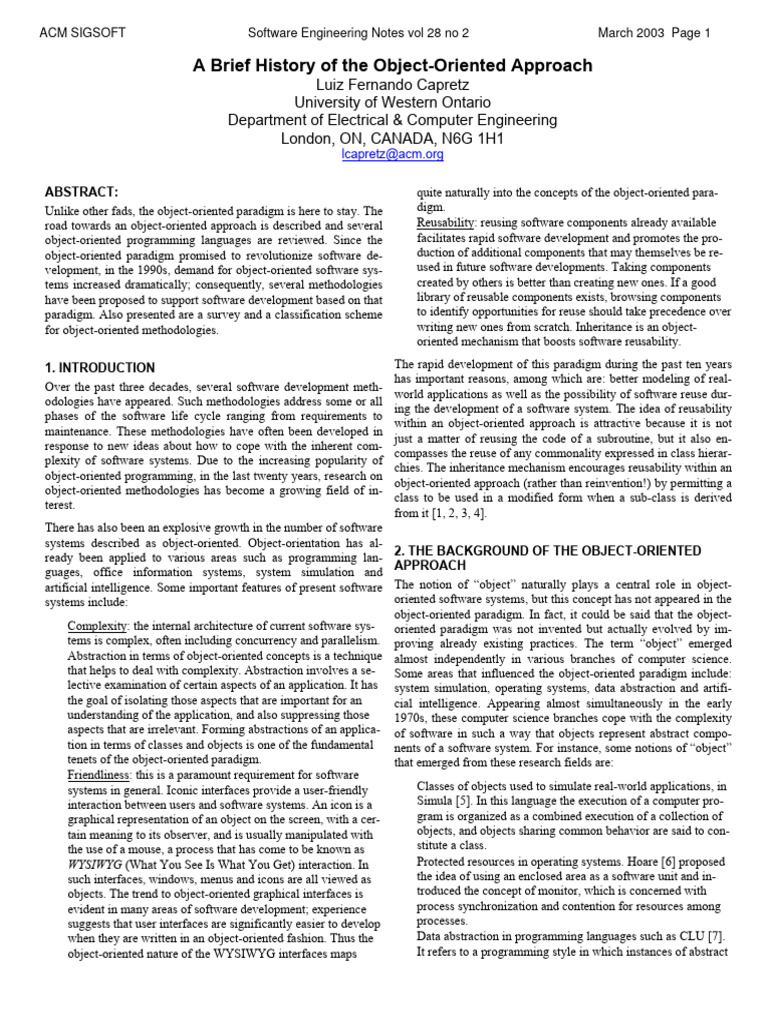 A Brief History of The Object Oriented A-2 | PDF | Object Oriented ...