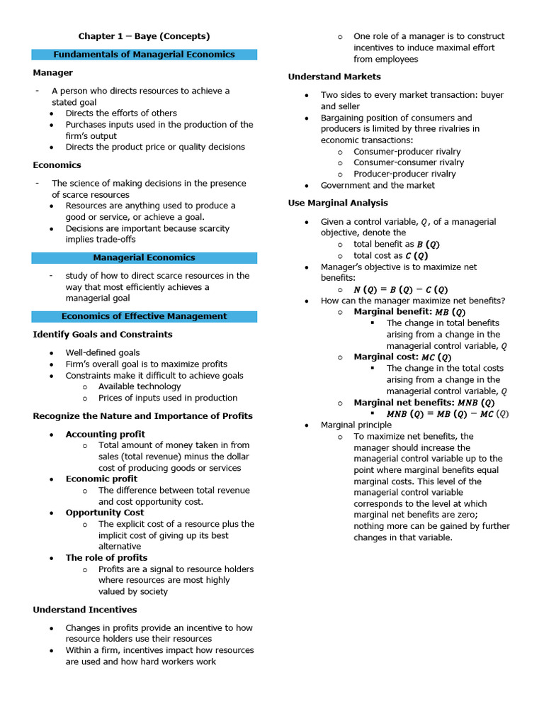 ManEcon Reviewer Prelims | PDF | Supply (Economics) | Demand