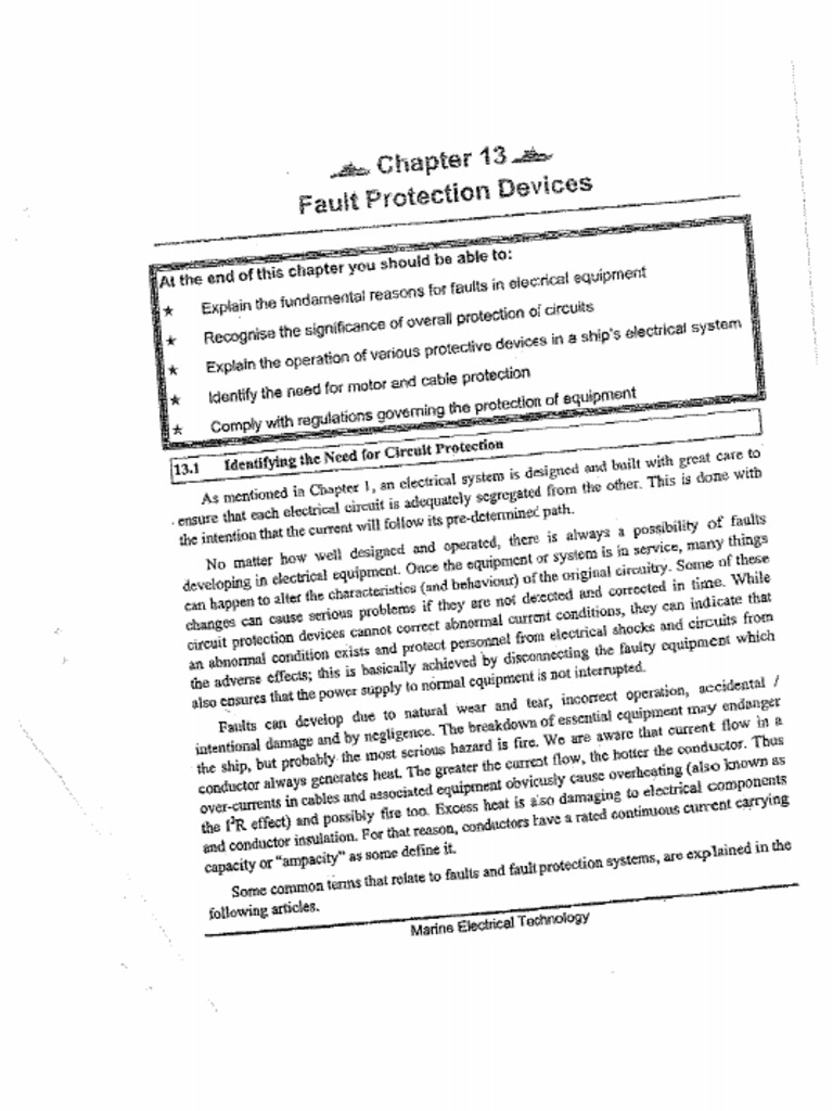 Chapter 13 - Fault Protection Devices | PDF