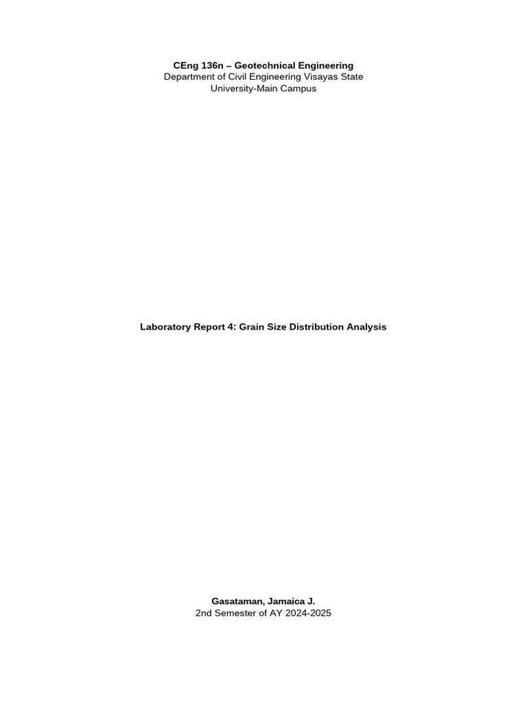 Hydrometer Analysis Lab Report | PDF | Particle Size Distribution | Soil
