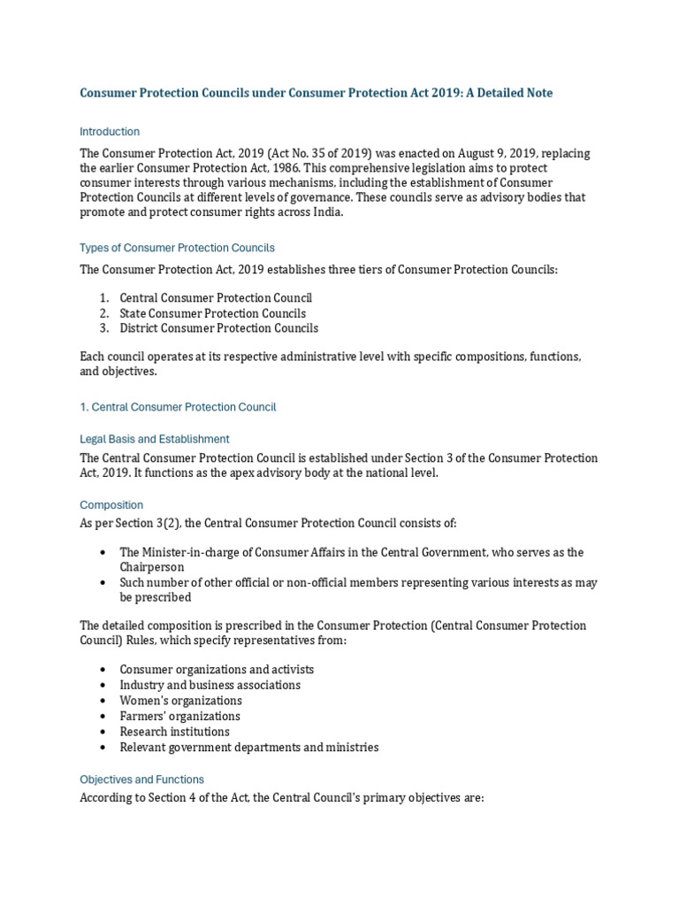 Consumer Protection Councils | PDF | Consumer Protection | Policy