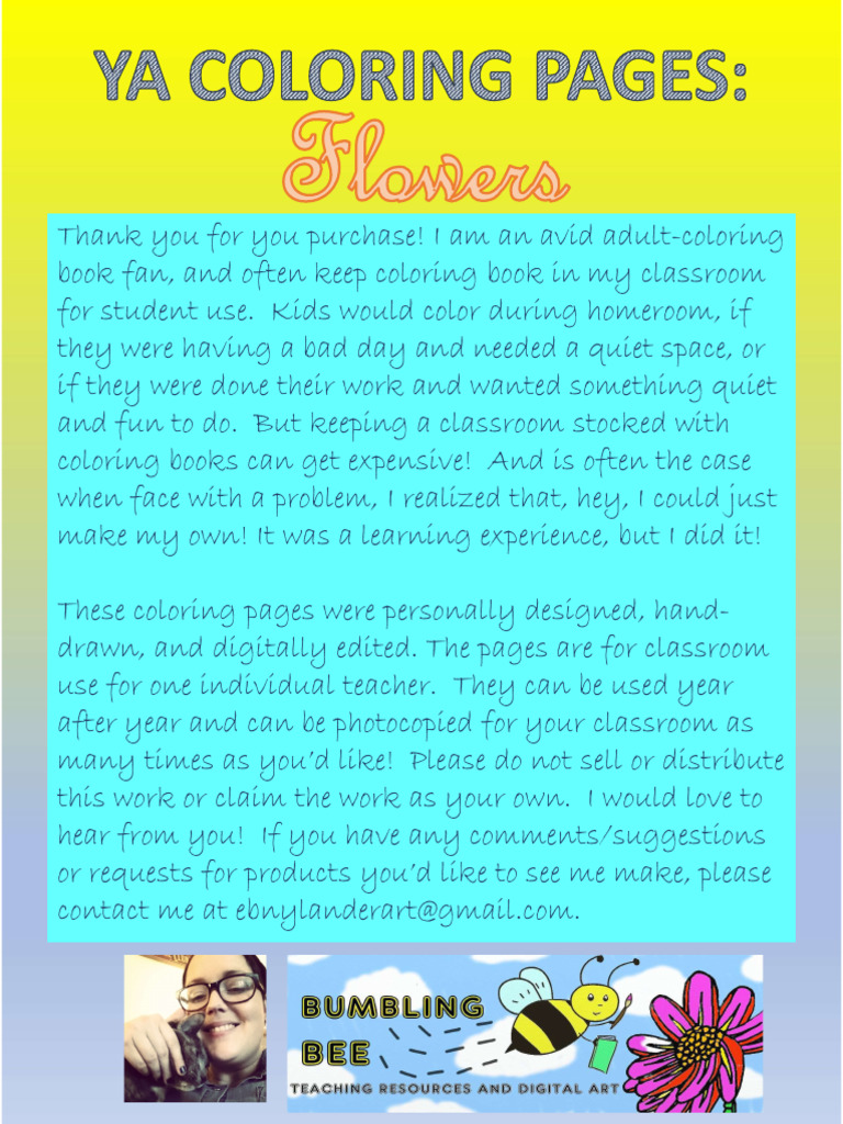 YAMiddleYearsHighSchoolColoringPagesSample 1 | PDF