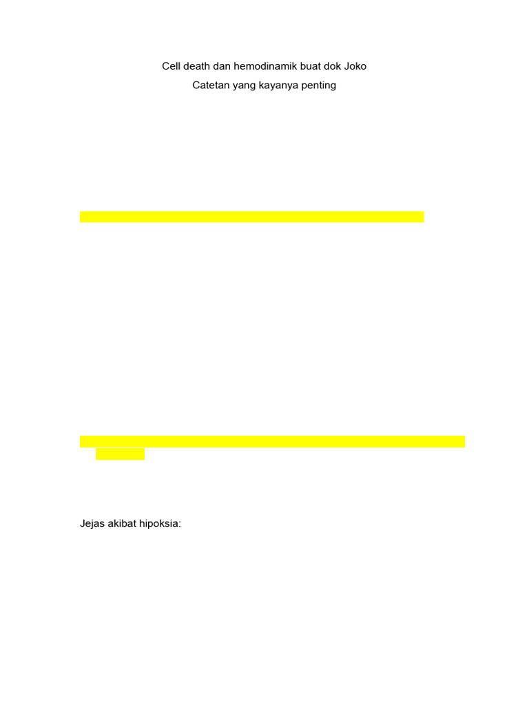 Cell Death Dan Hemodinamik Buat Dok Joko | PDF