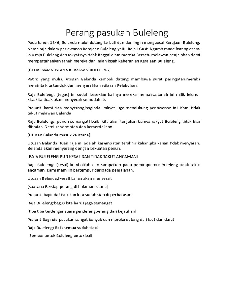 Perlawanan Berani Raja Buleleng | PDF