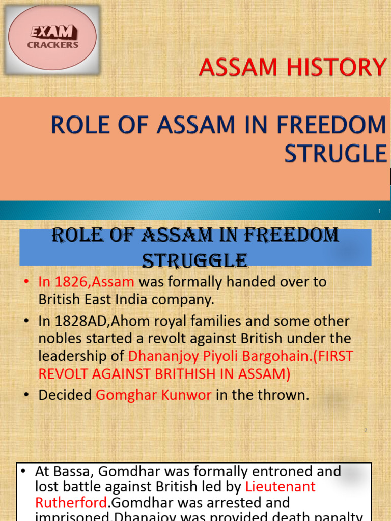 Exam Crackers Assam Role in Freedom Struggle | PDF | Indian ...