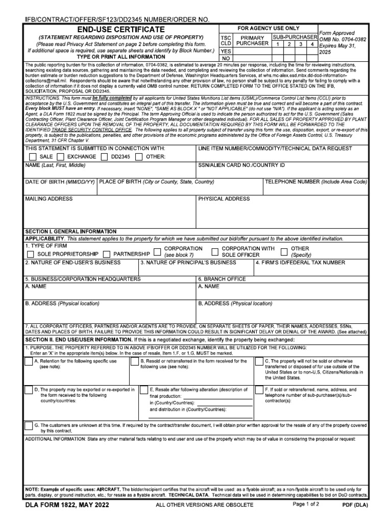 25-191 - End Use Certificate | PDF