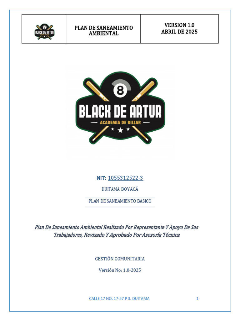 Psa Billar El Black de Artur | PDF | Saneamiento | Residuos