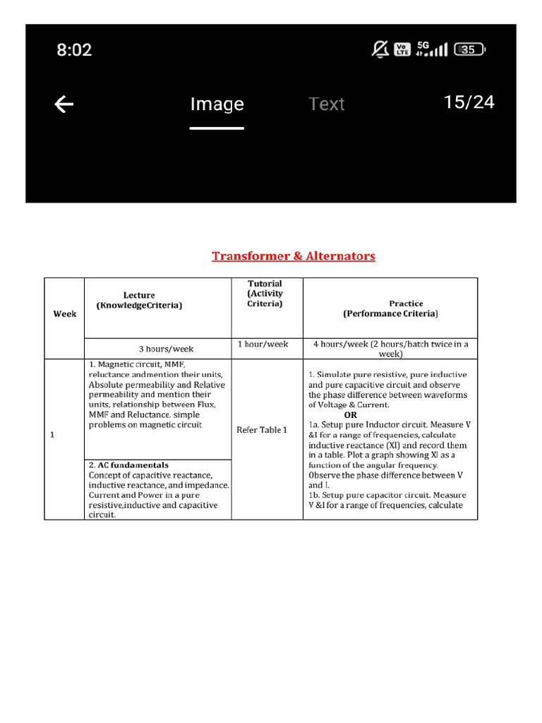 Transformer Alternators Week1 | PDF